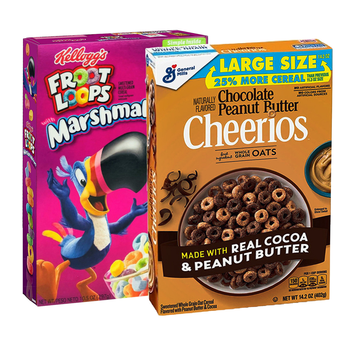 Набор готовых завтраков Kellogg's Froot Loops + Cheerios Chocolate ...