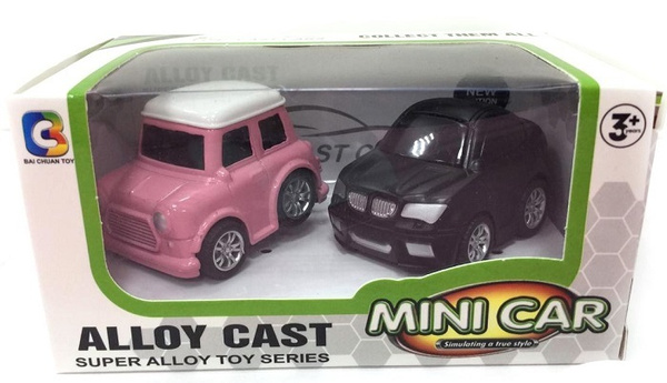 Игровой набор 2 машины Alloy Cast "Mini car" (розовая/черная) с ...