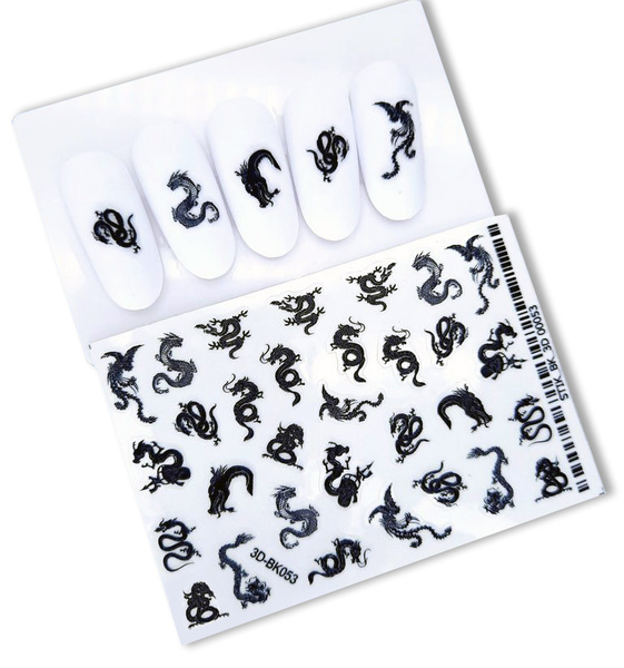 Anna Tkacheva, 3D стикеры для ногтей Китайские Драконы, 3D-N053 черный купить на OZON по низкой ...