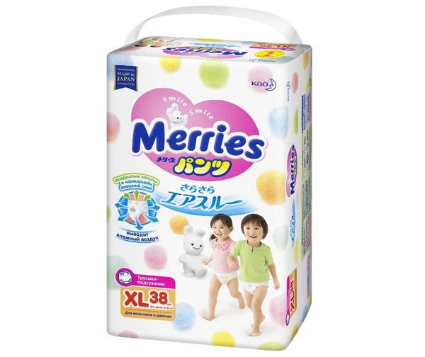 Merries, трусики размер XL (12-22 кг), 38 шт - купить с доставкой по ...