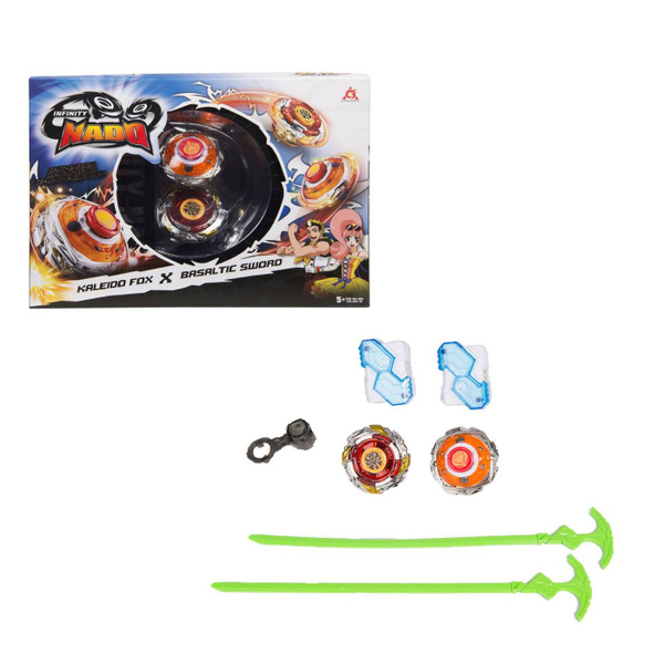 Infinity Nado, 2 волчка "Сплит" Fox and Sword с пусковым устройством ...