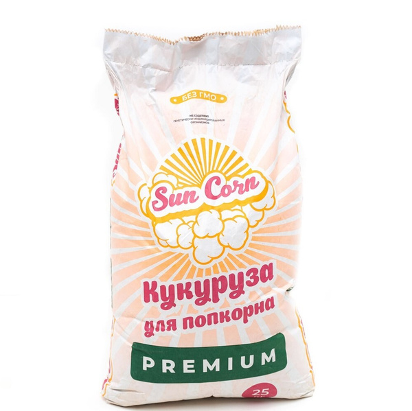 Sun Corn. Кукуруза для попкорна, 25 кг, в бумажном мешке с полиэтиленовой вставкой. - купить с ...