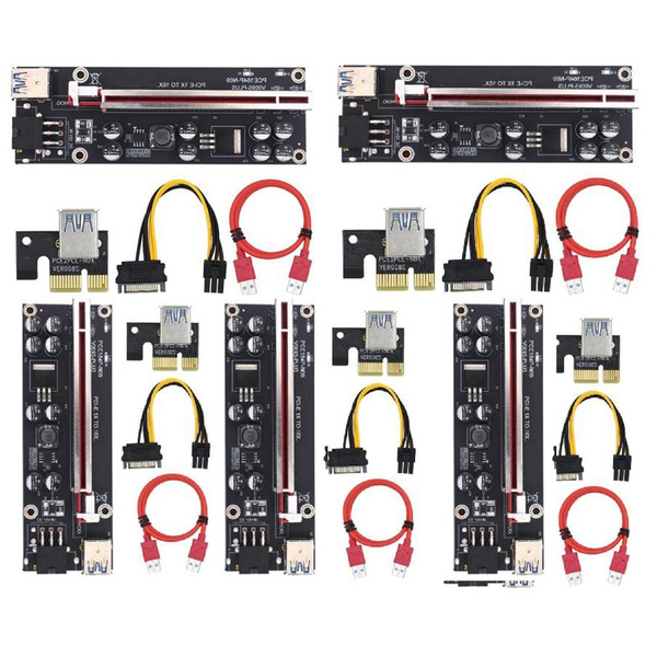 5 шт. VER009S Plus PCI-E Riser Card PCI Express 1X to 16X USB 3.0 ...