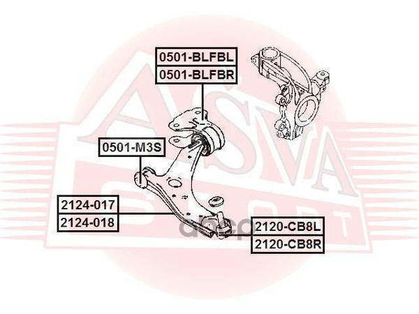 ОПОРА ШАРОВАЯ FORD FOCUS III CB8 2011-2014 ASVA - купить по доступным ...