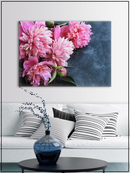 Картина на стену для интерьера Пионы на натуральном холсте 30 40 см купить по низкой цене в
