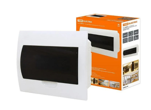 Щит распределительный встраиваемый TDM SQ0902-0005 18 модулей (пластик с дымчатой дверцей, IP40 ...