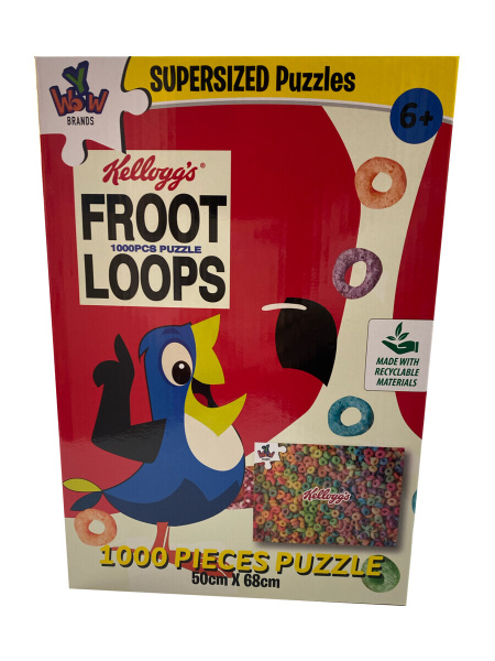 ПАЗЛ KELLOGGS 50x68см. - 1000 элементов, тип Froot Loops, цвет: красный ...
