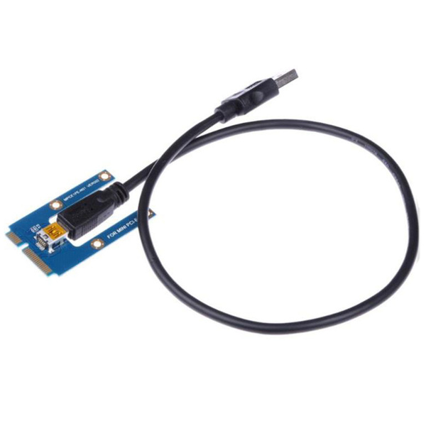 USB 3.0 Mini PCI-E to PCIe PCI Express 1X 16X Extender Riser Card ...