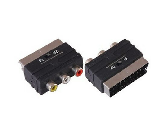 Переходник SCART-3RCA с переключателем 2-х направленный - купить с ...