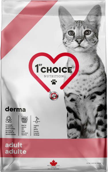 Корм 1st Choice Derma для кошек, для кожи и шерсти, беззерновой, с ...