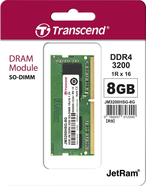 Модуль оперативной памяти Transcend JetRam DDR4 3200 МГц 1x8 ГБ ...