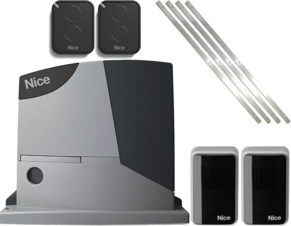 Автоматика для откатных ворот Nice RD 400 KIT (привод, 2 пульта, фотоэлементы, 4 метра зубчатой ...