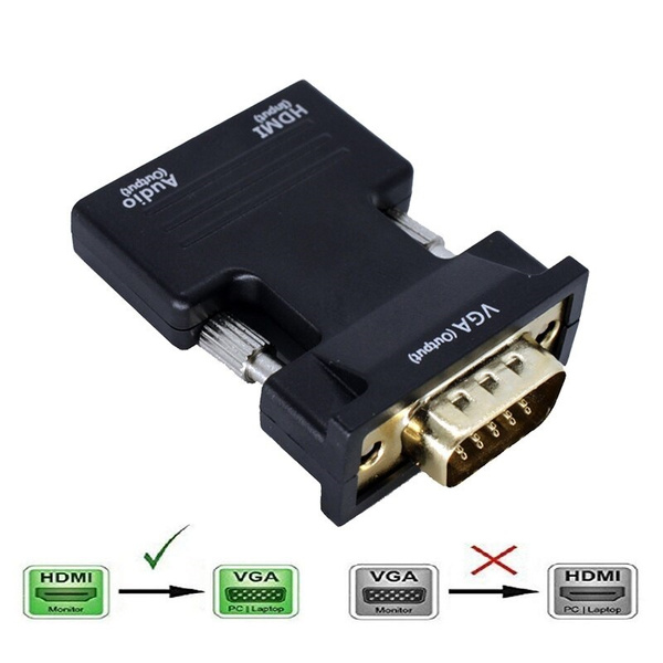 Переходник HDMI (мама) - VGA (папа) с аудио выходом - купить с ...