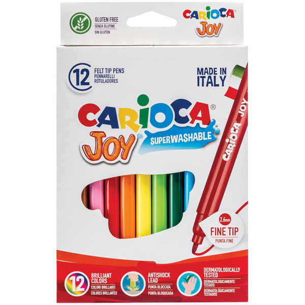 Фломастеры Carioca "Joy" 12цв., смываемые, картон - купить с доставкой ...
