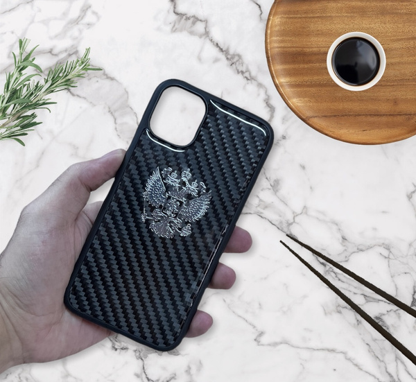 Карбоновый чехол с гербом для iPhone 12 Pro/12 Айфон 12 - купить с ...