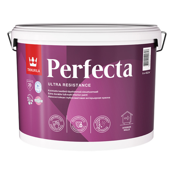 Краска Tikkurila Perfecta Гладкая, Водоэмульсионная, Глубокоматовое ...