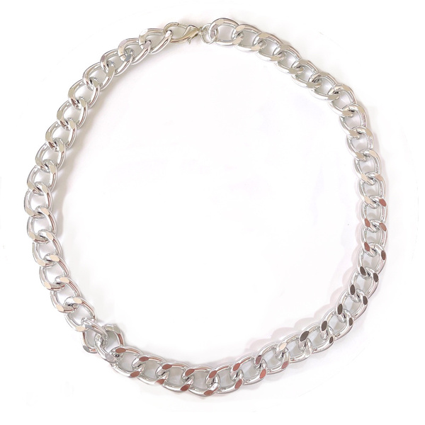 Цепь бижутерная классическая, серебро. Цепочка металлическая ...