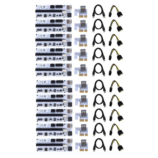 10PCS PCIE Riser Card VER009S PCI-E 1X to 16X Extender PCI Express X16 ...