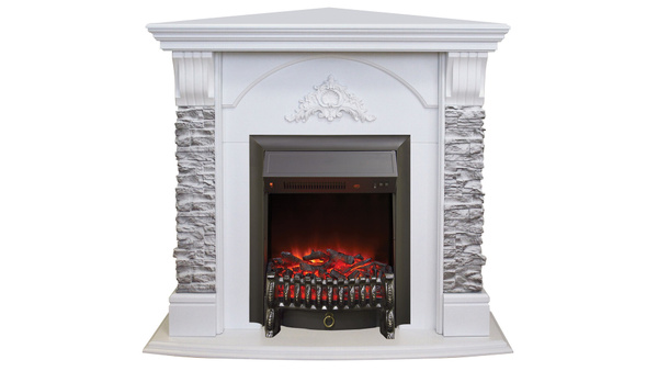 Электрокамин Athena Corner WT GR с Fobos Lux BL купить на OZON по низкой цене (547078357)