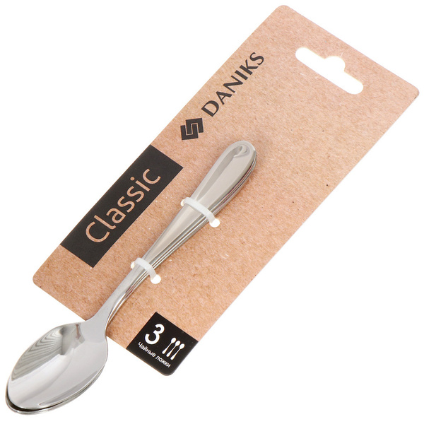 Ложка нержавеющая сталь, 3 предмета, чайная, Daniks, Classic - купить с доставкой по выгодным ...