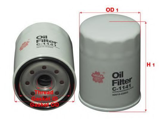 Фильтр масляный Sakura C1141 - купить по выгодным ценам в интернет ...