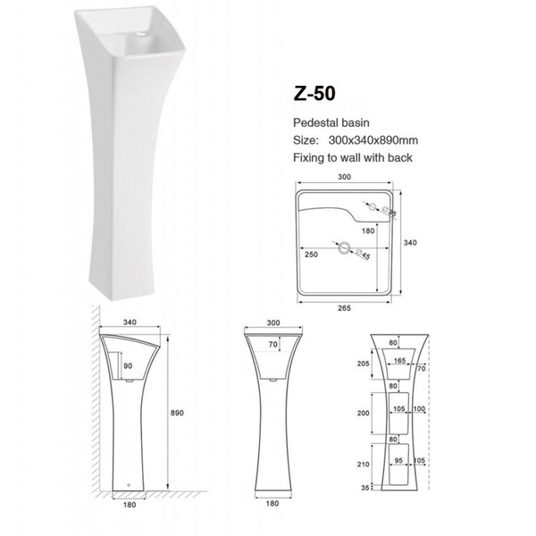 Раковина Zandini Z-50, белый купить по доступной цене с доставкой в интернет-магазине OZON ...