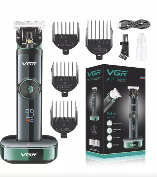 Машинка для стрижки VGR V-671, черный - купить по выгодным ценам в интернет-магазине OZON ...