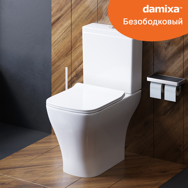 Характеристики Унитаз напольный Damixa Titan DX78C8600SC безободковый с сиденьем микролифт из ...