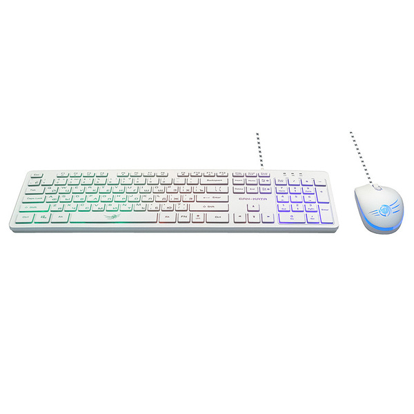 Клавиатура + мышь Dialog KMGK-1707U White, 1600 dpi, цифровой блок ...