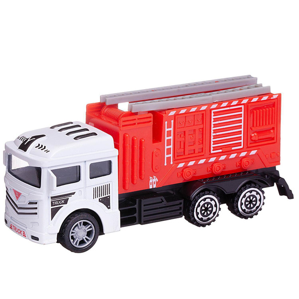 Машинка Junfa Спецтехника. Пожарная машина, металлическая, инерционная, 12х4,5х7 см (WT-07161 ...