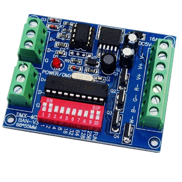 4-канальный светодиодный декодер DMX 512, контроллер постоянного тока 5 ...