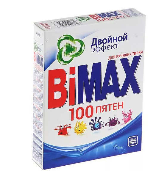 Стиральный порошок BiMAX Двойной эффект 100 пятен для ручной стирки ...