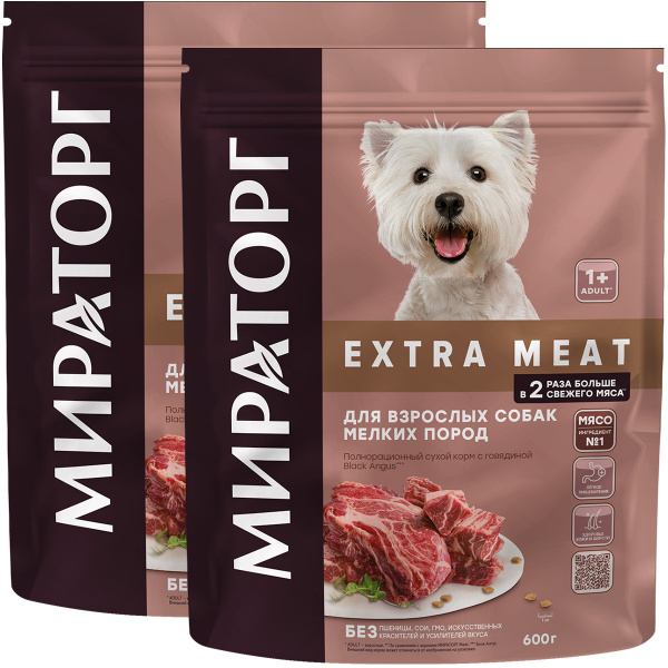 Сухой корм МИРАТОРГ EXTRA MEAT для взрослых собак маленьких пород с ...