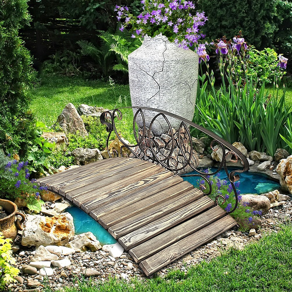 Декоративный садовый мостик для загородного дома разборный 123 см 862-05R HiTSAD, На газон ...