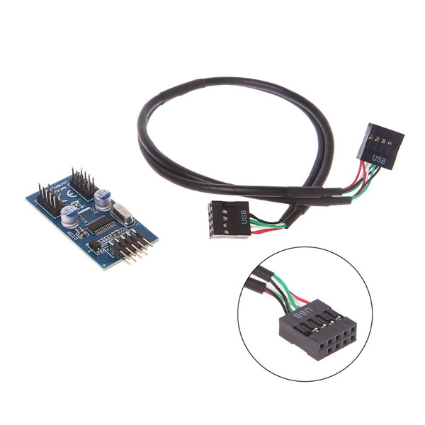 USB 2.0 9-контактный кабельный разветвитель PC для корпуса Внутренний ...