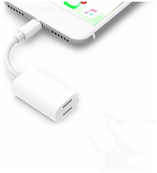 Адаптер переходник для наушников iphone с Lightning на 2 Lightning ...