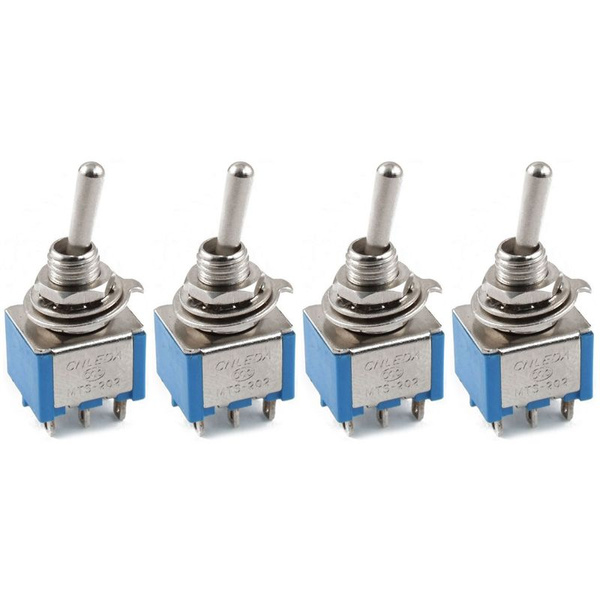 4X AC 3A/250V 6A/125V 6-контактный DPDT вкл/вкл 2-позиционный мини ...