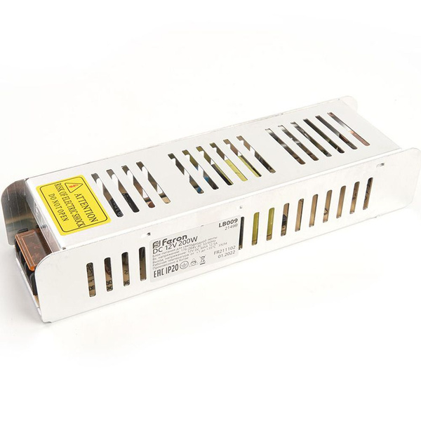 Блок питания для светодиодной ленты Feron, 12В, 200 Вт, IP20 - купить ...