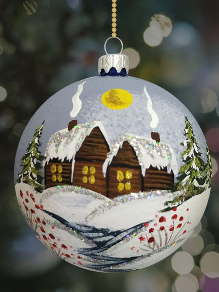 Елочный шар Dekart / Декарт "новогоднее волшебство декор стеклянный шар Символ года 2025 ...