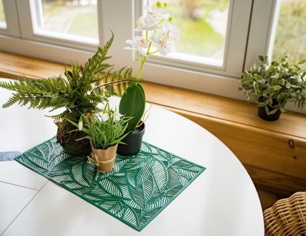 Сервировочная салфетка пластик, зелёная, 30х45 см, Kaemingk - купить в интернет-магазине OZON по ...