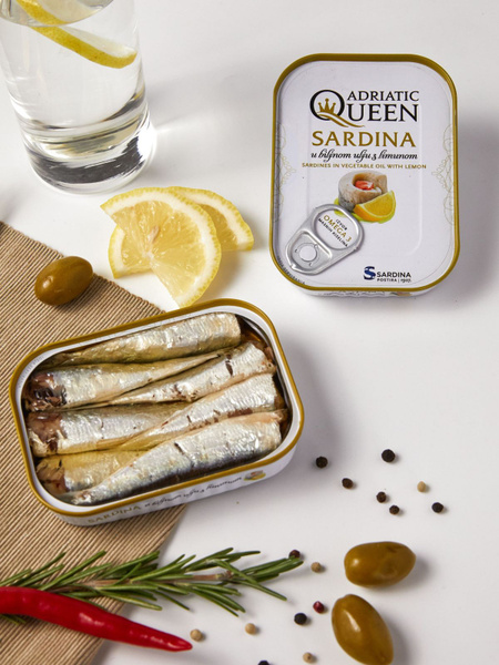 Adriatic Queen Сардины в растительном масле с лимоном 105 грамм ...