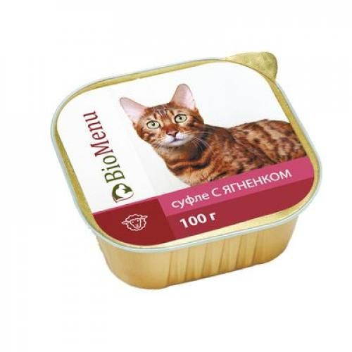 BioMenu Консервы для кошек, суфле ягненок, 100 гр купить на OZON по ...