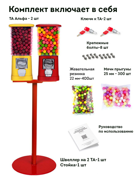 Торговые автоматы для жвачек, конфет и игрушек. на подставке ...