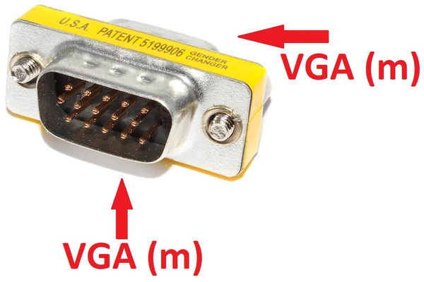 Кабель VGA (D-Sub) Переходник разъёма VGA - VGA (папа - папа) - купить по низкой цене в интернет ...