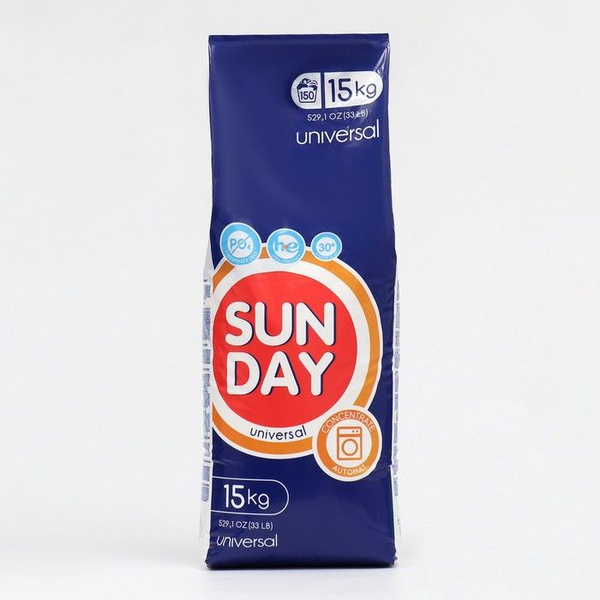 Стиральный порошок Sunday универсальный, для автоматической стирки, 15 ...