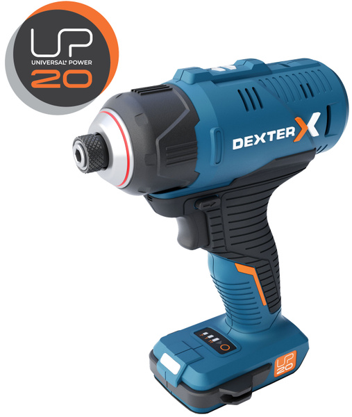 Шуруповерт аккумуляторный ударный Dexter 20VIDV2-180.1, 20 В Li-ion ...