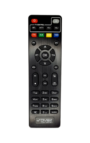 Пульт ДУ DIVISAT Пульт для приставки HOBBIT IRON GX, UNIT GX DVB-T2 ...