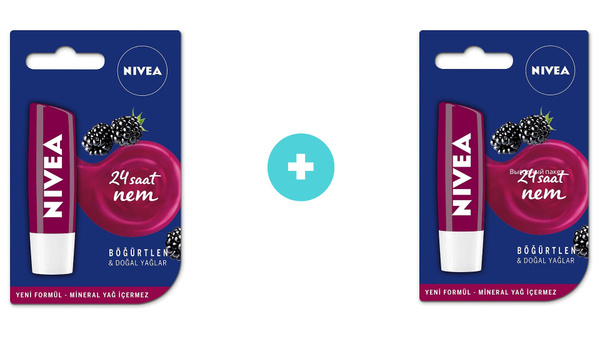 NIVEA Дневной уход за губами с натуральными маслами , аромат ежевики, 4 ...