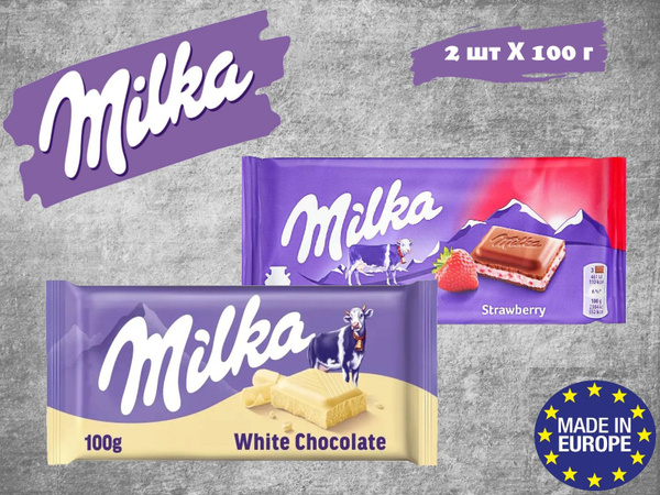 Шоколад плиточный Milka Strawberry, White / Милка молочный шоколад с ...