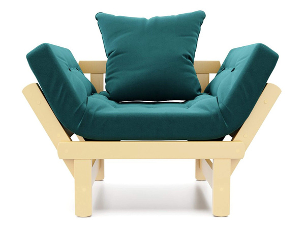 Садовое кресло Soft Element Эльф-С Emerald Sandy, рогожка, раскладные подлокотники, натуральный ...